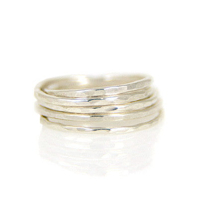 Mineral and Matter Silver Hammered Stacking Ring