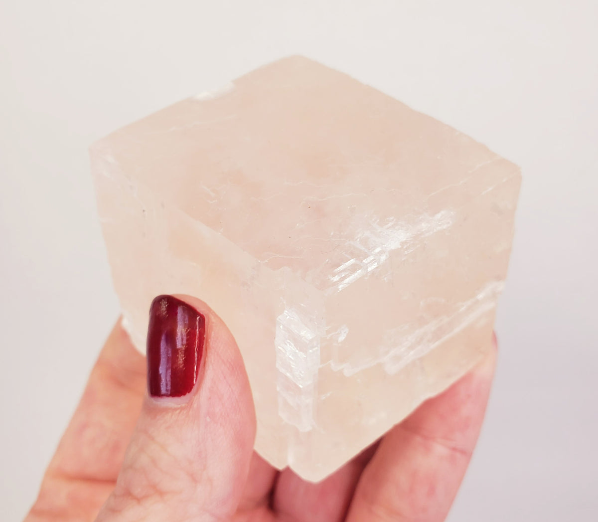 Specimen Pink Optical Calcite Crystal Prism – Mineral and Matter
