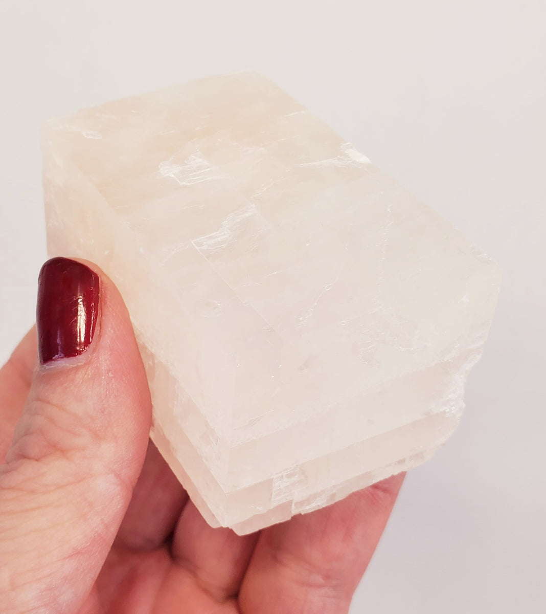 Specimen Pink Optical Calcite Crystal Prism – Mineral and Matter