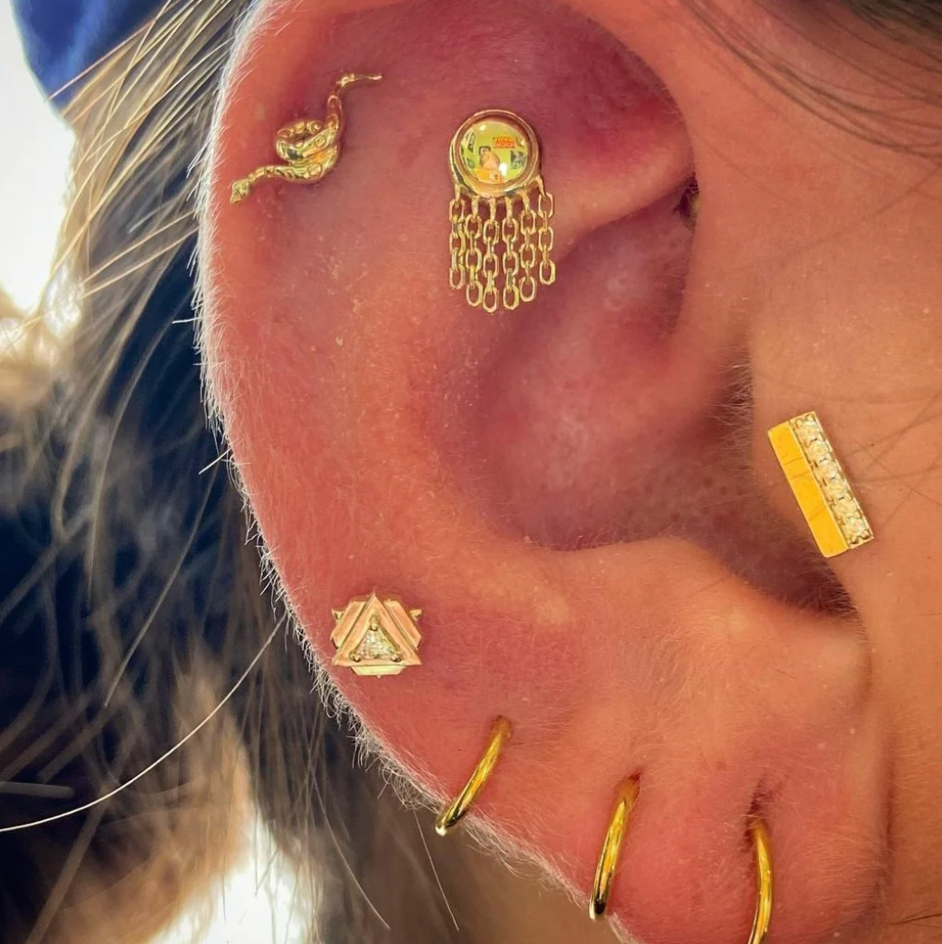 Piercing Earring Charlie Dome with Chains – Mineral and Matter